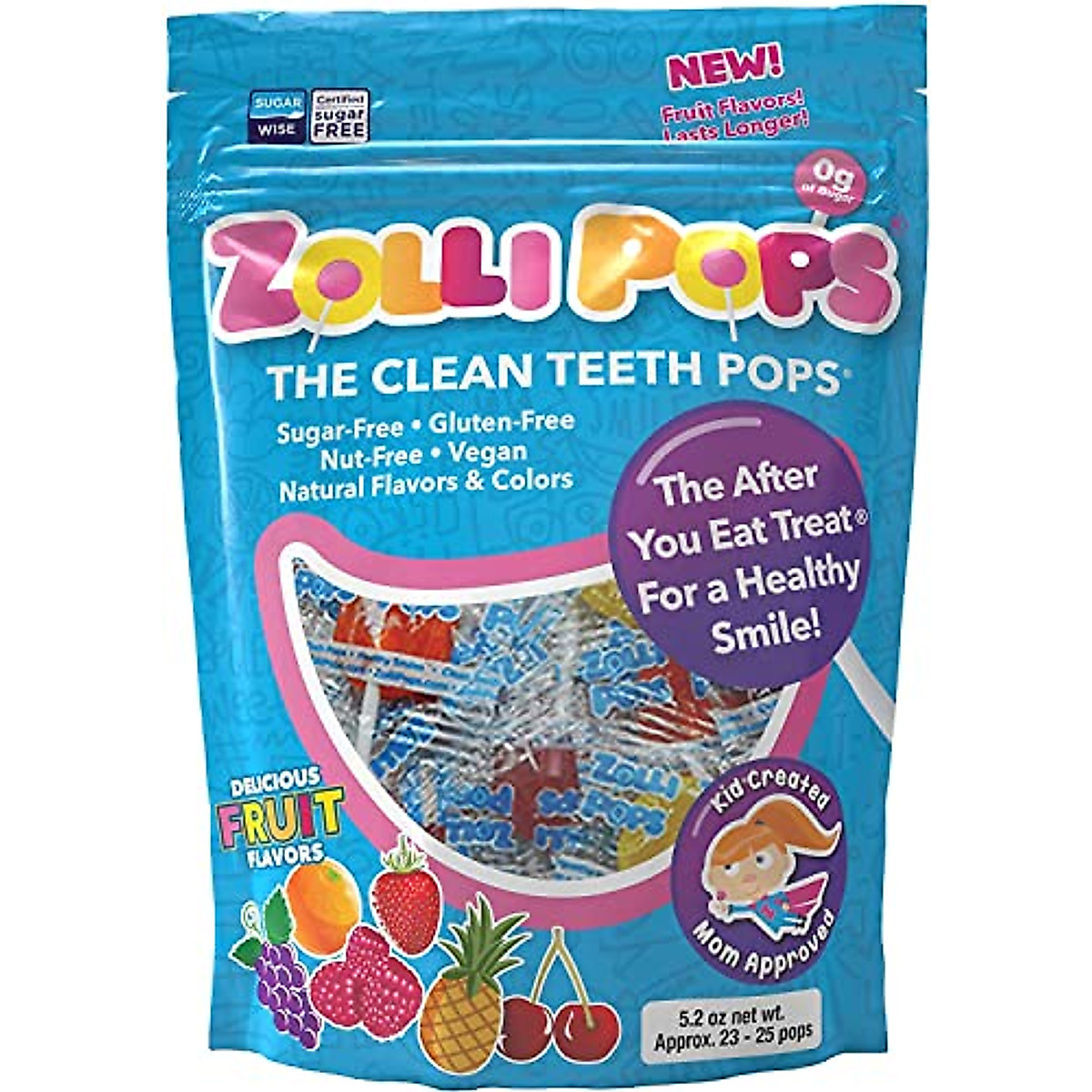 Zollipops Clean Teeth Lollipops, 5.2 Ounce (Pack of 3)