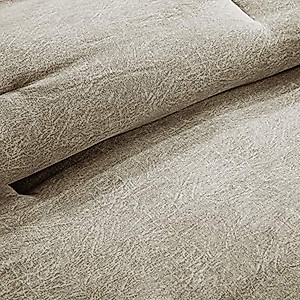 Madison Park Boone Cozy Comforter Set, Faux Suede, Deluxe Hotel Styling All Season Down Alternative Bedding Matching Shams, Decorative Pillow, King (104 in x 92 in), Rustic Tan 7 Piece