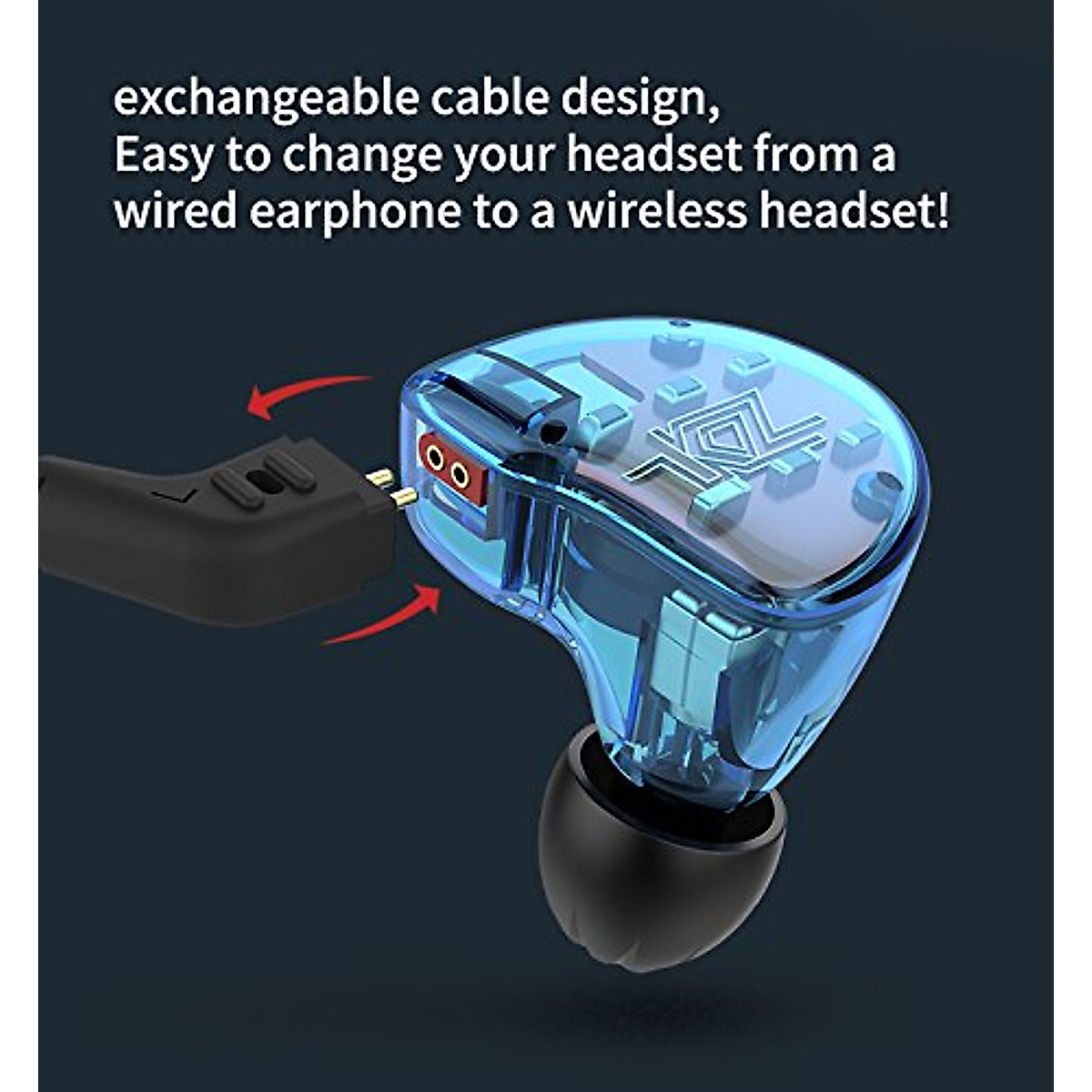 2018 Newest KZ ZS10 4BA with 1 Dynamic Hybrid 10 Driver in Ear Earphone HiFi DJ Monito Running Sport Earphone Earplug Headset (Without Mic, Blue)