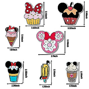 Food Cute Magnets Set for Fridge, Funny Sweets Mouse Refrigerator Kitchen Locker Whiteboards Cruise Car Magnet Decorations Stickers for Carnival Party Home Magnetic SuSpplies Favors (7PCS)