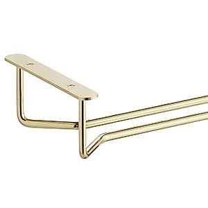 Soro Essentials- Set of 2- Brass Plated 24" Glass Hanger - Wine Glass Hangers Under Shelf Cabinet Stemware Rack Wire Wine Glass Holder Storage Hanger for Cabinet Kitchen Bar