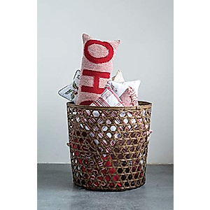 Creative Co-Op Ho Cotton Woven Pillows, Red