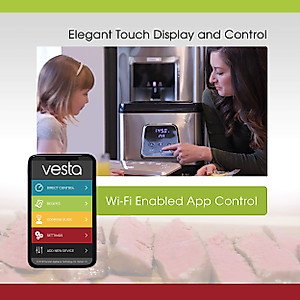 Sous Vide Water Oven by Vesta Precision - Perfecta | Powerful Pump Design | Accurate Temperature | Touch Panel or Wi-Fi App Control | Max/Min Water Level | 650 Watts | 10 Liter Capacity