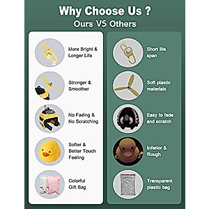 Duck Toy Car Decorations, Rubber Duck Car Ornaments for Dashboard, Yellow Duck Bike Bell with Propeller Helmet & Horn Light for Kids, Adults, Men, Women (Bee)