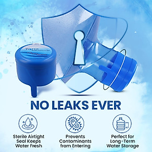 [10 Pack] USA Made 3 & 5 Gallon Water Bottle Caps - Spill Proof 5 Gallon Water Jug Cap fits 2, 3, 5, 6 Gallon Water Jugs - 5 Gallon Water Jug Lid - Lids for 5 Gallon Jug Cap, 3 Gallon Water Jug Cap