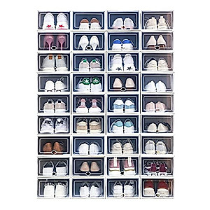 LOWFI Thickened Plastic Shoe Box Storage Box Transparent Shoe Storage Anti-Oxidation Flip Lid Shoe Cabinet Shoe Rack Storage