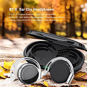 Wireless Sports Earbuds with Earhooks Bluetooth 5.3 Over Ear Wireless Earbuds Open Ear Headphones Sports Headset Bluetooth with 4 Microphones Clip on Earphones Wireless Earphones for Sport Cycling