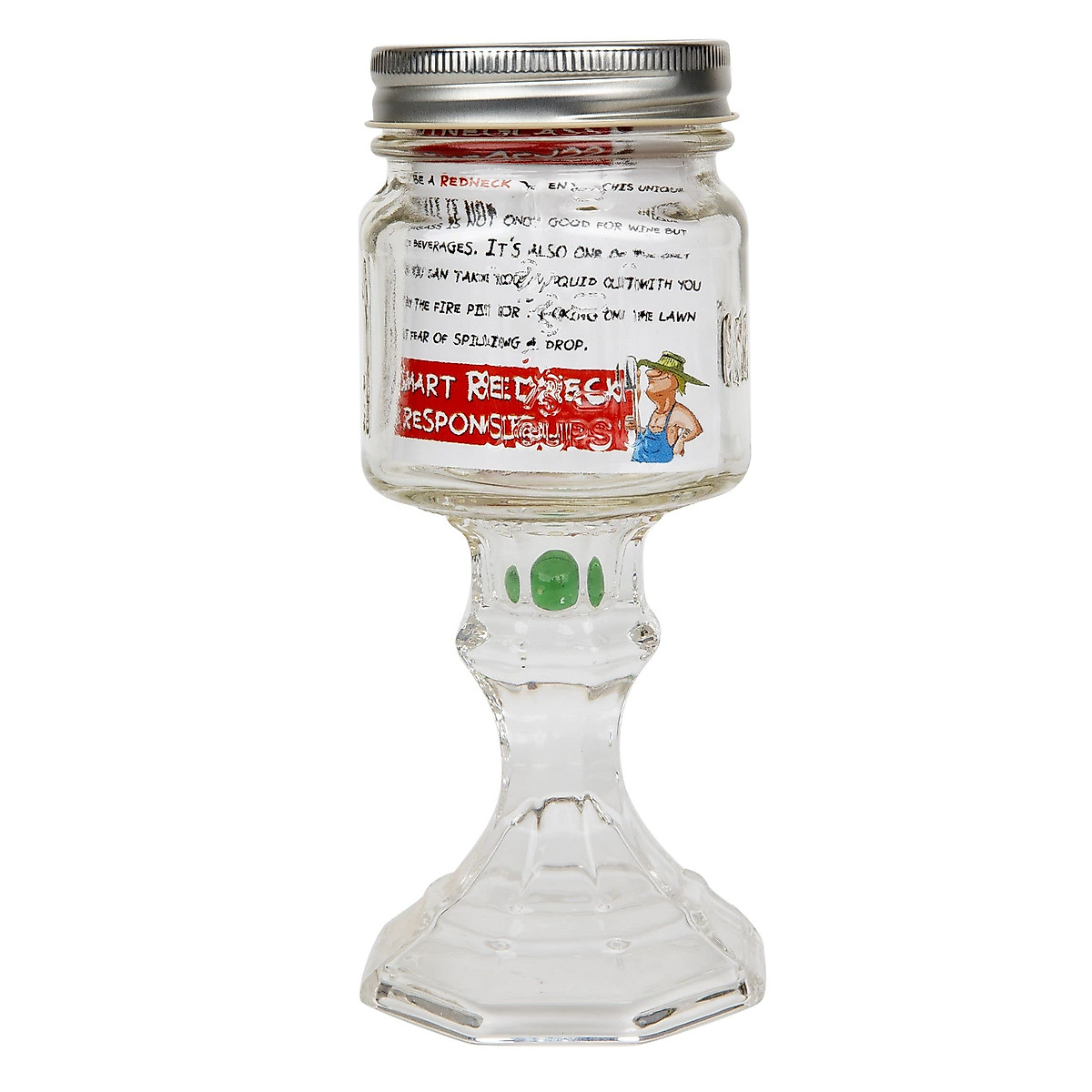 Redneck Wine Glass One of the Only Wine Galsses With a Lid. Set of 4 Square