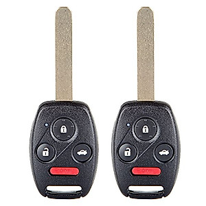 SCITOO 2pcs Uncut Car Key Fob Keyless Entry Remote Replacement for 2006-2013 for Civic FCC 35111-SVA-305 35111-SVA-306 35118-TR0-A00 4 Buttons