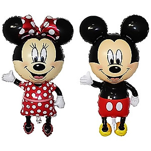 2Pcs Giant Mickey Jumbo Minnie Size 45"Inch Character Foil Balloon Decoration Balloons for Kids Birthday Party Supplies