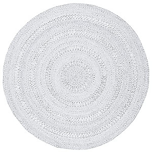 SAFAVIEH Cape Cod Collection 5' Round Grey CAP221F Handmade Braided Area Rug