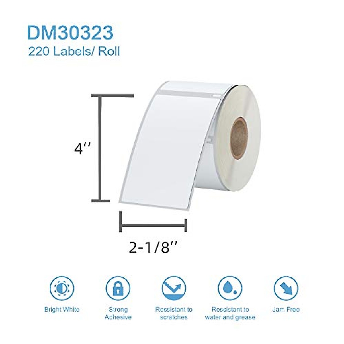 Labelebal 12 Rolls 2-1/8" x 4"(54mm x 101mm) Direct Thermal Labels Compatible with DYMO 30323 Shipping Replacement Labels Compatible for DYMO LabelWriter Printer (220 Labels/Roll)