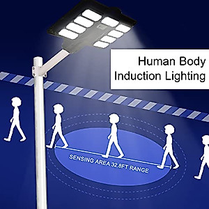 XLB-TYNFD 800W Solar Street Lights Outdoor IP67 Waterproof, 50000LM High Brightness Dusk to Dawn LED Street Light, with Motion Sensor and Remote Control, for Parking Lot, Yard, Garden, Patio