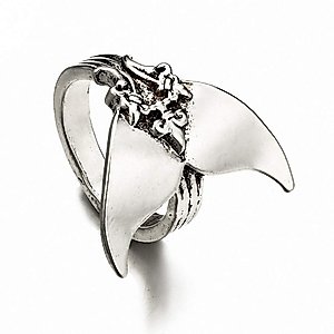 Women Bohemian Antique Silver Fish Whale Tail Mystical Mermaid Ring Midi Finger Knuckle Rings Beach Sea Animal Vintage Jewelry Gift Good Luck Fingers Accessories Casual Match Silver 8
