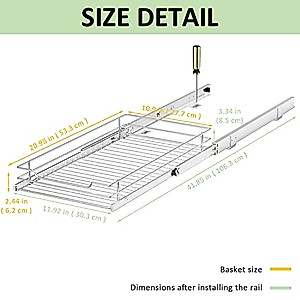 AHNR Pull Out Cabinet Organizer, Heavy Duty Cabinet Pull Out Shelves, Slide Out Cabinet Organizer Storage for Home, Pull Out Drawers for Kitchen Cabinets,11”W*21”D