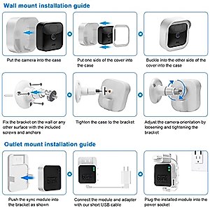 All-New Blink Outdoor Camera Wall Mount, Weatherproof Protective Housing and 360 Degree Adjustable Mount with Blink Sync Module 2 Mount for Blink Outdoor Security Camera System (White 3Pack)