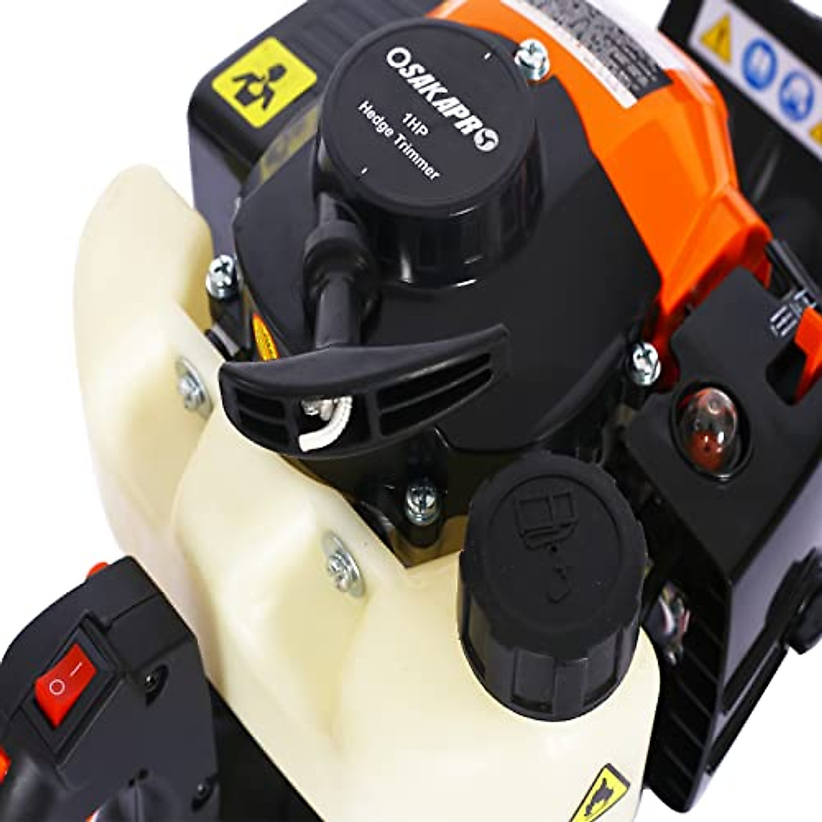 26cc 2-Cycle Gas Powered Hedge Trimmer, 24inch Double Sided Blade Recoil Gasoline Trim Blade, Orange & Black