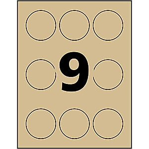 Avery Print-To-The-Edge Kraft Brown Round Gift Labels, 2-1/2 Inch, Pack of 225 (22808)