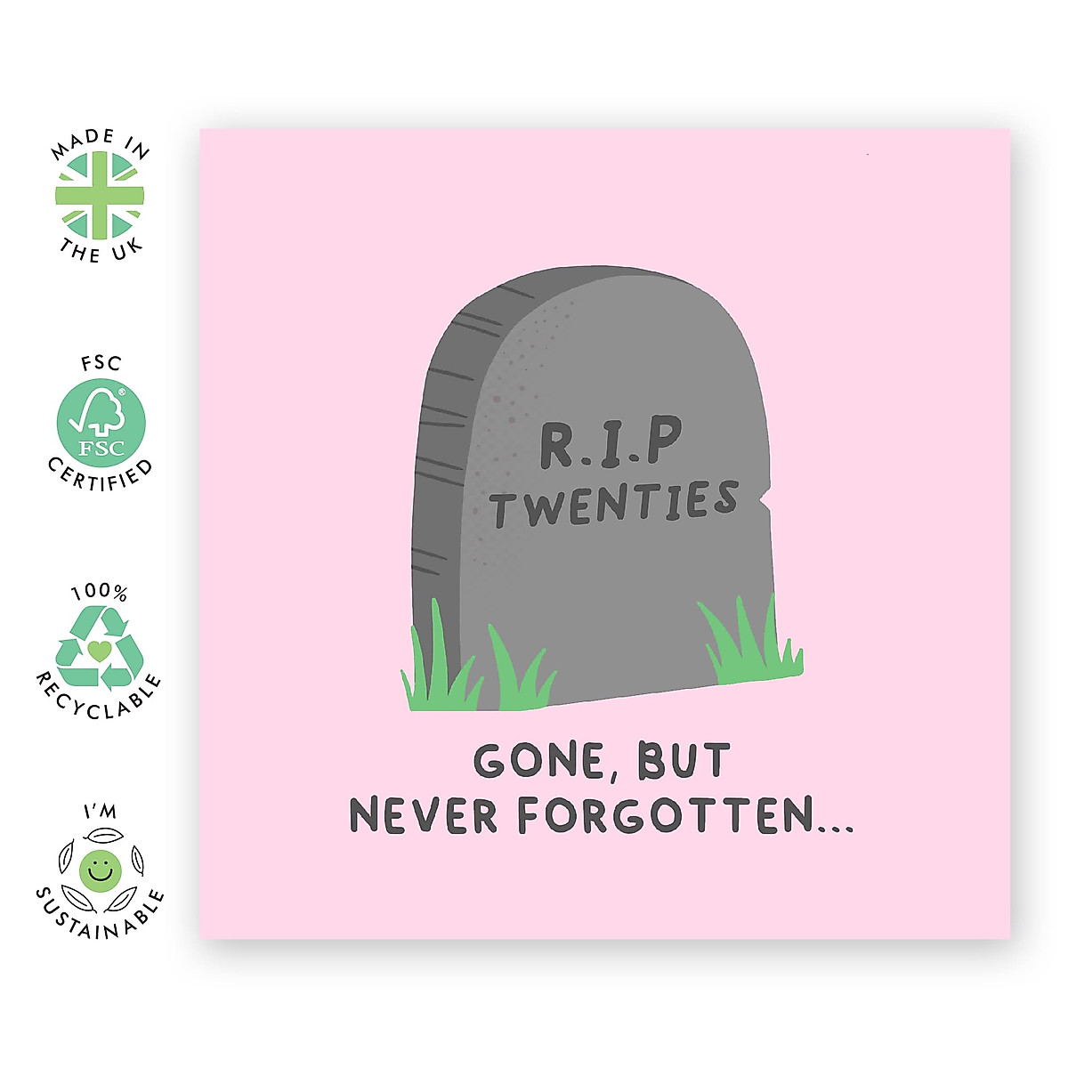 CENTRAL 23 30th Birthday Card - 'RIP Twenties' - Funny Birthday Cards for Women Men Age 30 - Daughter Granddaughter - Him Her - 30 Year Old - Comes With Fun Stickers