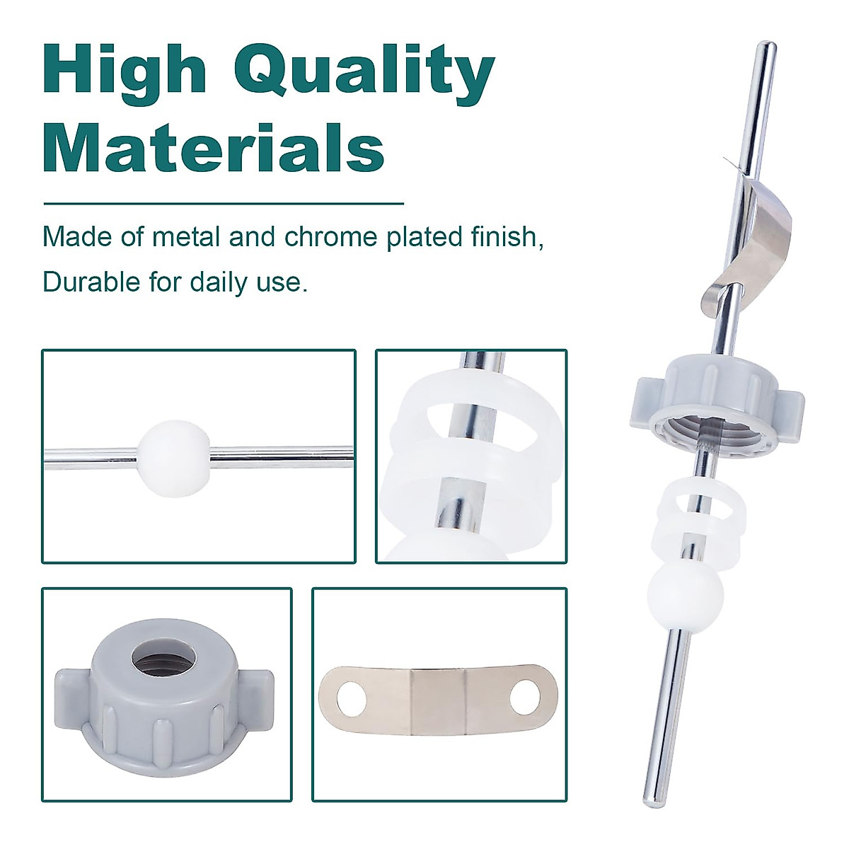 FullMayPro Lavatory Pop-Up Center Piece Assembly,Pop-Up Drain Repair Kit,Fits Most Popular Brands,Replacement Bathroom Sink Pivot Rod,15MM Ball, Chrome（2PCS）