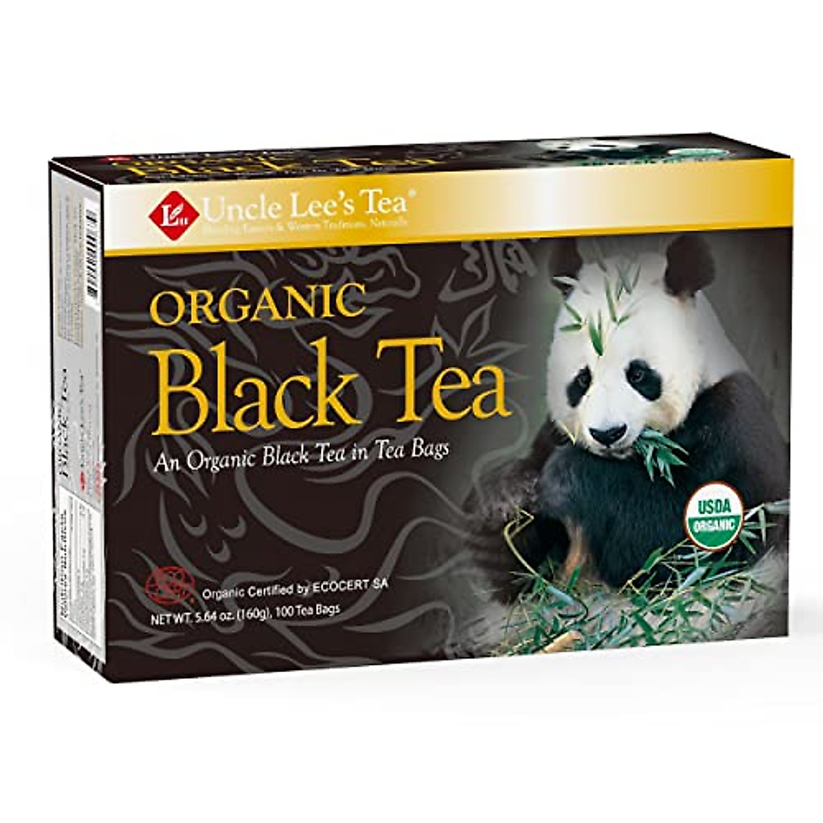 Uncle Lee’s Organic Black Tea - Premium Tea, Full-Bodied, Caffeinated Coffee Alternative, Robust Black Tea Bags, Individually Wrapped 100 Count