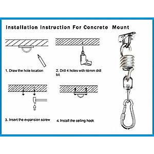 A AIFAMY 700 LB Hammock Hanging Kit Heavy Duty Ceiling Carabiner Hooks with Steel Wall Anchors for Swing, Chair, Yoga Exercise