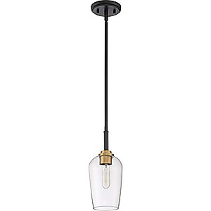 Quoizel SGR1505EK Sagamore Mini Pendant Ceiling Lighting, 1-Light 100 Watt, 13" H x 5" W, Earth Black
