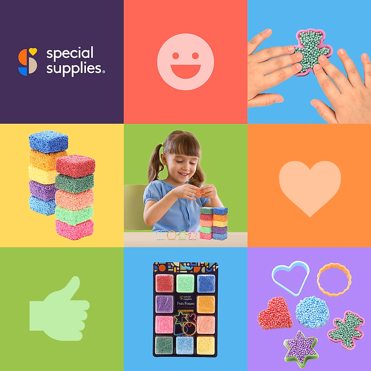 Special Supplies Fun Foam Modeling Foam Beads Play Kit, Children’s Educational Clay for Arts Crafts Kindergarten, Preschool Kids Toys Develop Creativity, Motor Skills (10-Pack)