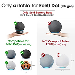 Echo Dot Battery Base for Echo Dot 4th Generation, GGMM D4 Portable Echo Battery Base, Echo Dot Stand Accessories, Blue (Not Include Dot 4 & Not Work with Dot 5)