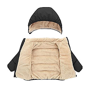 Toddler Baby Hooded Down Jacket Boys Girls Kids Thicken Warm Winter Coat Outerwear 18-24M Black