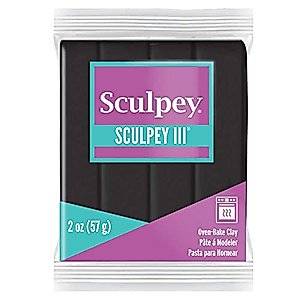 Sculpey III Polymer Oven-Bake Clay, Black, Non Toxic, 2 oz. bar