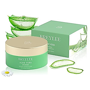 "BREYLEE Aloe Vera Eye Masks - 60 Pcs - Reduce Puffy Eyes & Dark Circles, Firm & Improve Under Eye Skin, Pure Natural Extracts for Youthful Appearance & Reduction of Fine Lines and Wrinkles."