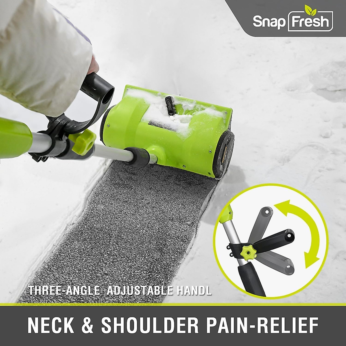 SnapFresh 20V Snow Shovel Cordless,12” Electric Snow Thrower kit,Adjustable Handle, Directional Plate, Handheld Battery Powered Snow Thrower for Driveway Clearing,4.0Ah Battery & Fast Charger Included