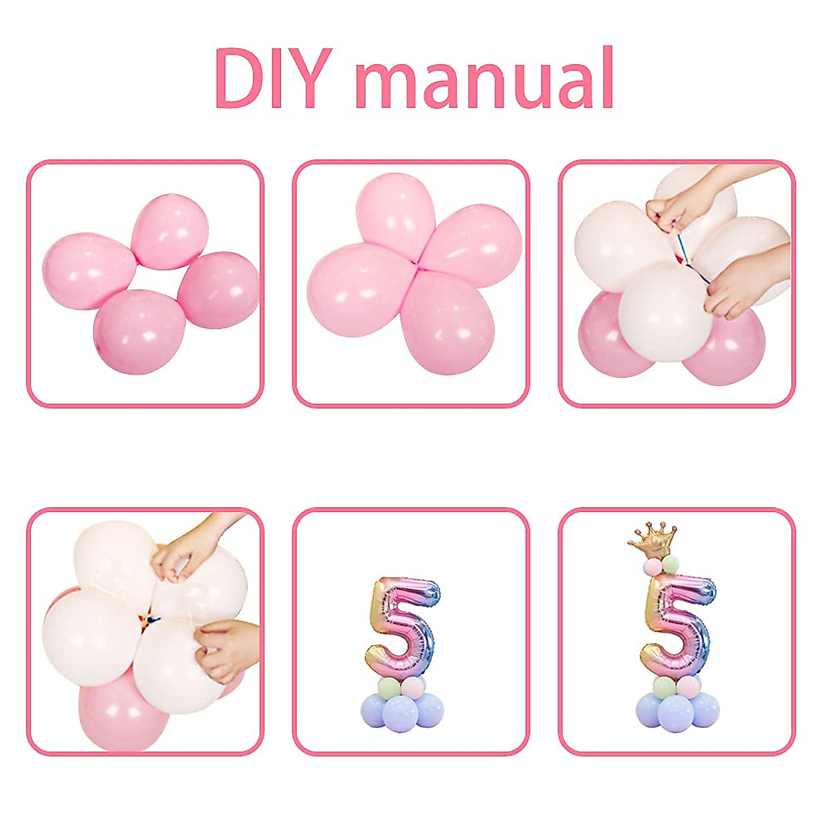 DUILE 32"Large Size Rainbow Number 1 Balloon Set Children's Birthday Party Aluminum Foil Balloon Set (5)