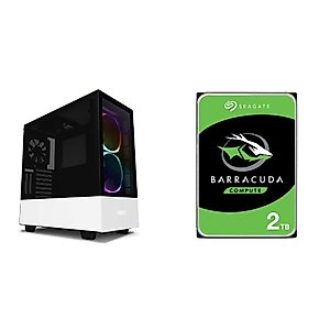 NZXT H510 Elite Mid-Tower ATX Case + Seagate Barracuda 2TB Internal Hard Drive
