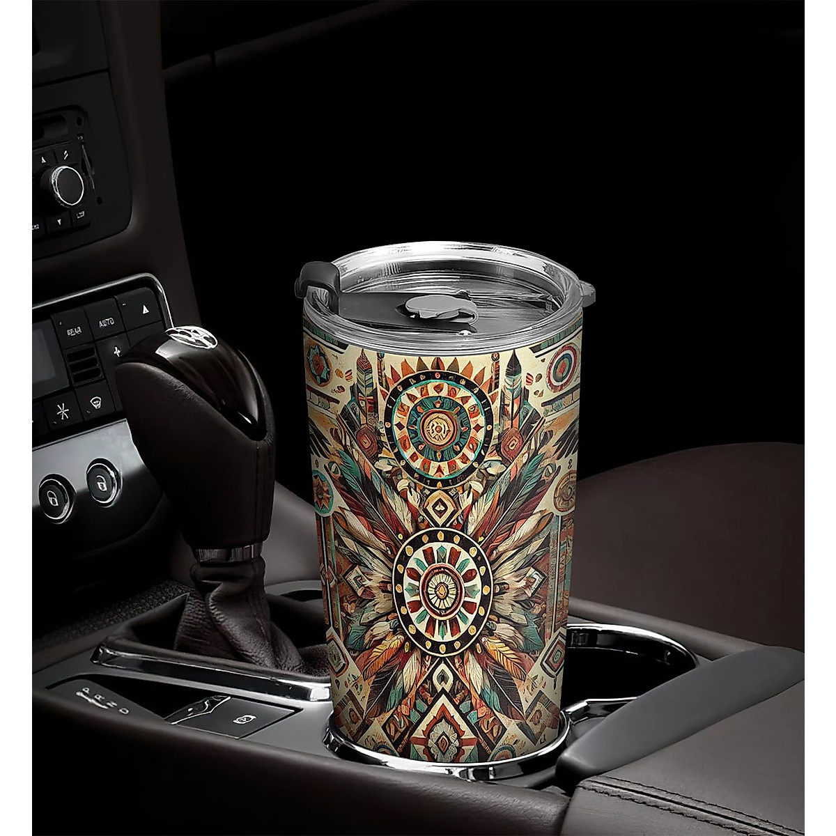20oz Dreamcatcher Native American Tumbler, Native American Indian Gifts, Coffee Thermos for Women, Men, Stainless Steel Double Wall Vacuum Insulated Coffee Mug, Travel Cup with Lid