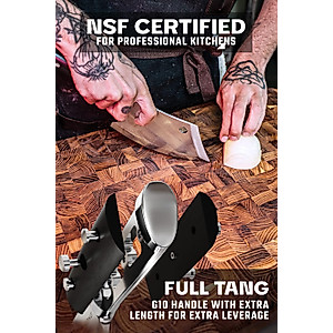 Dalstrong Mini Rocking Cleaver Knife-6.5"-Gladiator Series 'R'-High Carbon Steel - Razor Sharp Giftable Kitchen Knife-Black Handle-Meat Cleaver, Vegetable Knife - NSF Certified