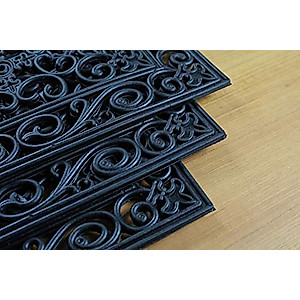 IRONGATE - Stair Treads Stair Case Step Mats - 6 Pack - Rubber - Rugged Sturdy Heavy Duty Commercial Grade - Non Slip Outdoor Indoor Skid Resistant - Floor Tile Drain Pool Balcony Yard - 10x30
