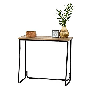 IRIS USA Modern Computer Office Desk Table with Matte Black Steel Frame, Wood