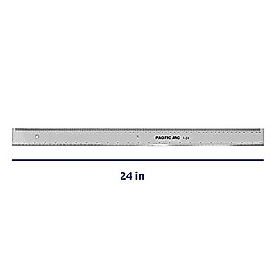 Pacific Arc 24 Inch Ruler Clear Plastic, Graduations in Inches and Centimeters