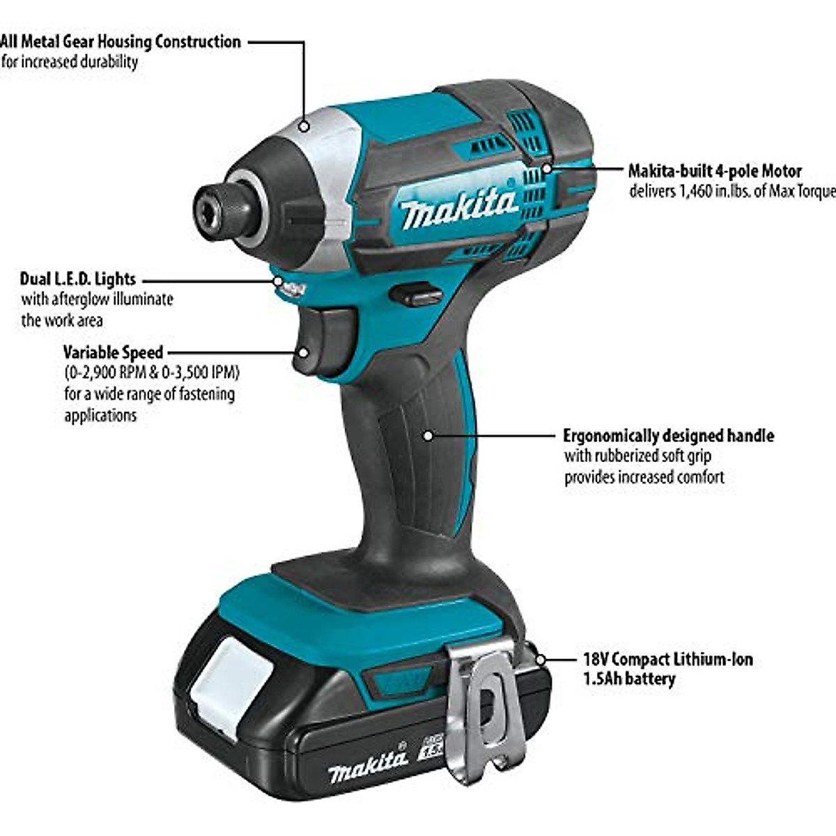 Makita CT225SYX 18V LXT® Lithium-Ion Compact Cordless 2-Pc. Combo Kit (1.5Ah)