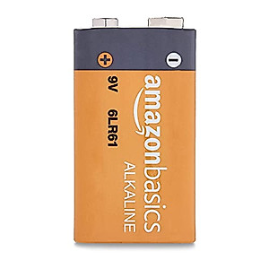 Amazon Basics 24 Units Pack 9 Volt Performance All-Purpose Alkaline Batteries, 5-Year Shelf Life, Easy to Open Value Package