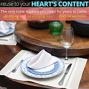 Aunti Em's Kitchen Wrinkle Resistant Dinner Napkins, Oversized 20 x 20 Inches, Set of 12, Sage