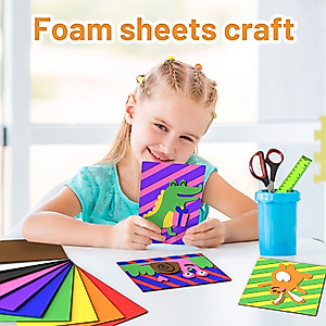 Do²ping Foam Sheets Crafts, 8.5x5.5 Inch 10 Colors Craft Foam Paper for Crafts Project Scrapbooking DIY Cosplay (10 Sheets)