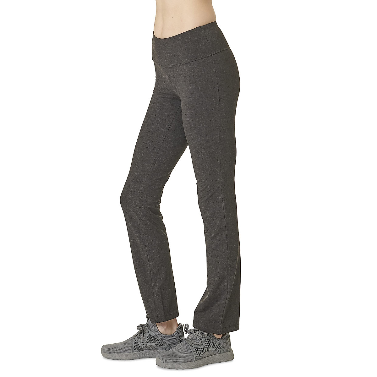 Spalding Women's Slim Fit Yoga Pants | Comfortable Cotton Leggings | Grey | Medium