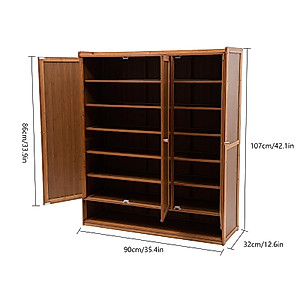 simimasen Shoe Storage Cabinet Shoe Rack 6 Compartments Storage Organizer Rack Shoes Organizer Shoe Floor Shoes Organizer with Shutter Doors for Entrance Hallway Bedroom