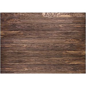 LYWYGG 10x10ft Thin Vinyl Brown Wood Backdrop Photographers Retro Wood Wall Background Cloth Seamless CP-19-1010