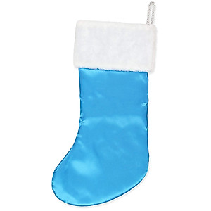 Peanuts Snoopy Kurt Adler Cuffed Satin Holiday Stocking (19", Blue/White)