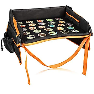 Kids Travel Tray for Toddler Car Seat | Toddler Car Seat Tray Organizer | Large ipad Holder A Road Trip Essential | Soft Padding, Waterproof, Food & Snack Lap Tray Carseat, Stroller, and High Chair