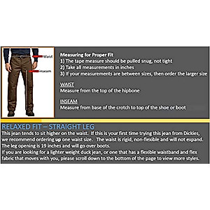 Dickies Men's Relaxed Fit Straight-Leg Duck Carpenter Jean, Black, 34W x 32L